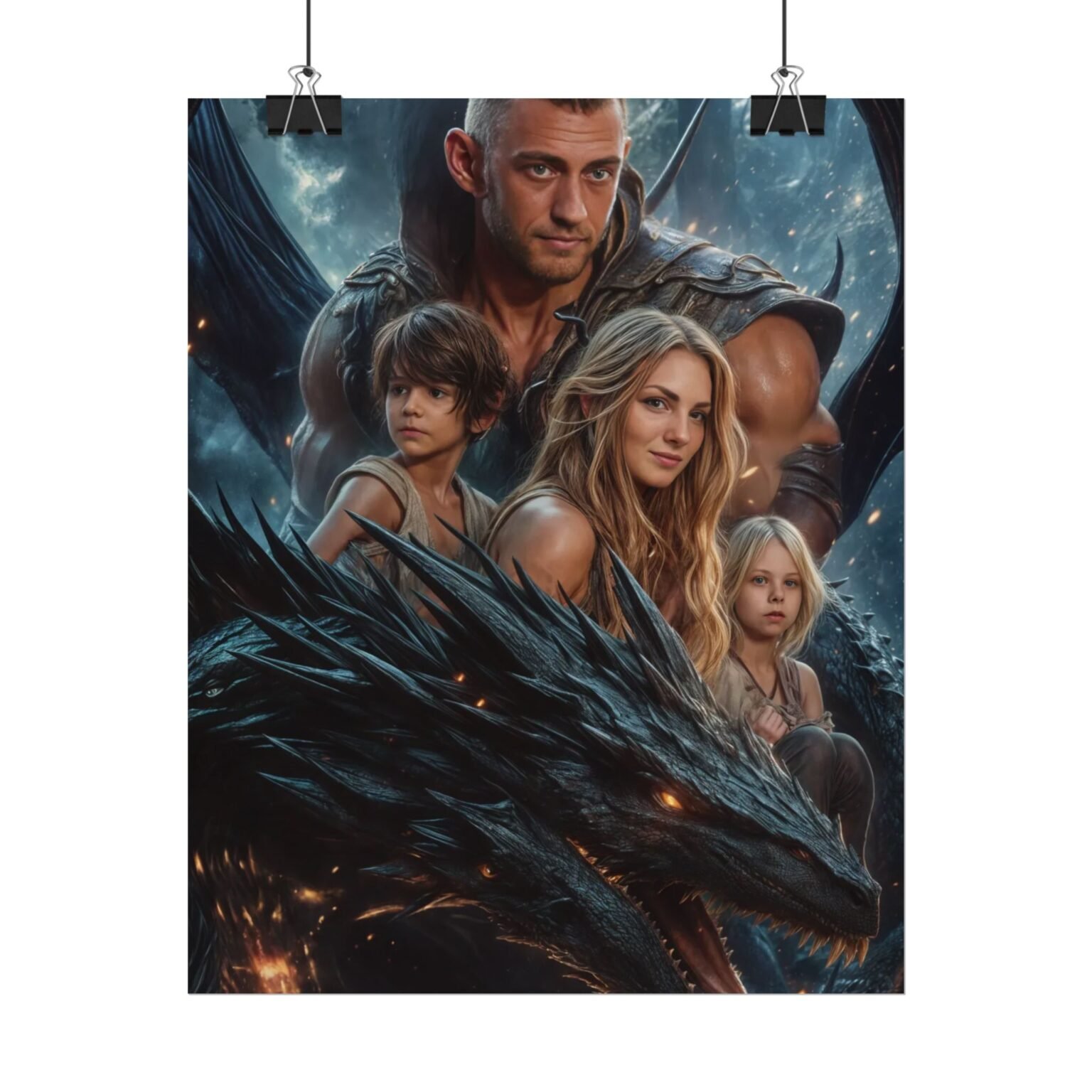Custom Middle-earth style Fantasy Family Portrait (4 person) from photo ...